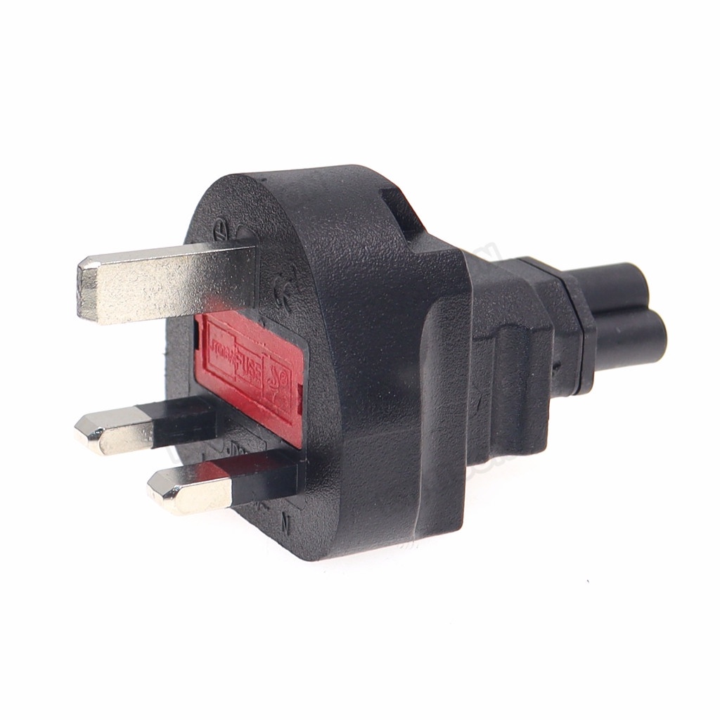 UK BS1363/A Standard Plug to IEC C5 AC Power Adapter,British Male to C5 Female PDU/UPS Server ...