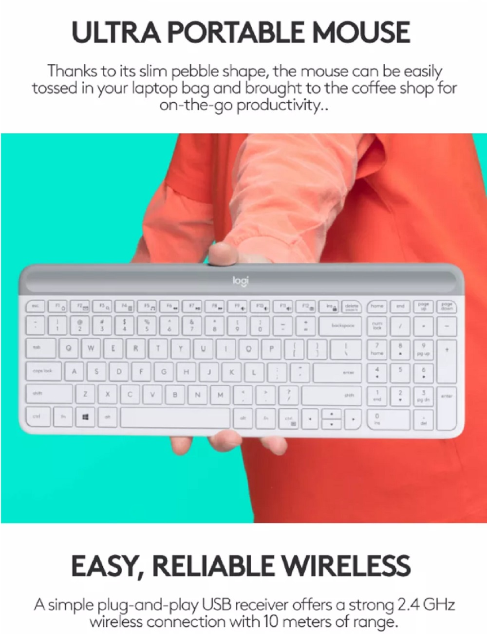Logitech MK470 Slim Wireless Keyboard & Mouse Combo Unifying USB ...