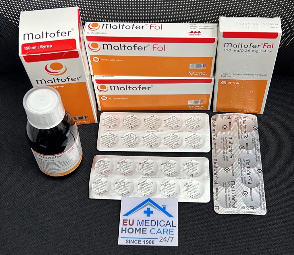 (Exp:07/2025) Maltofer Fol Chewable Iron 100mg Folic Acid 0.35mg 150ml ...
