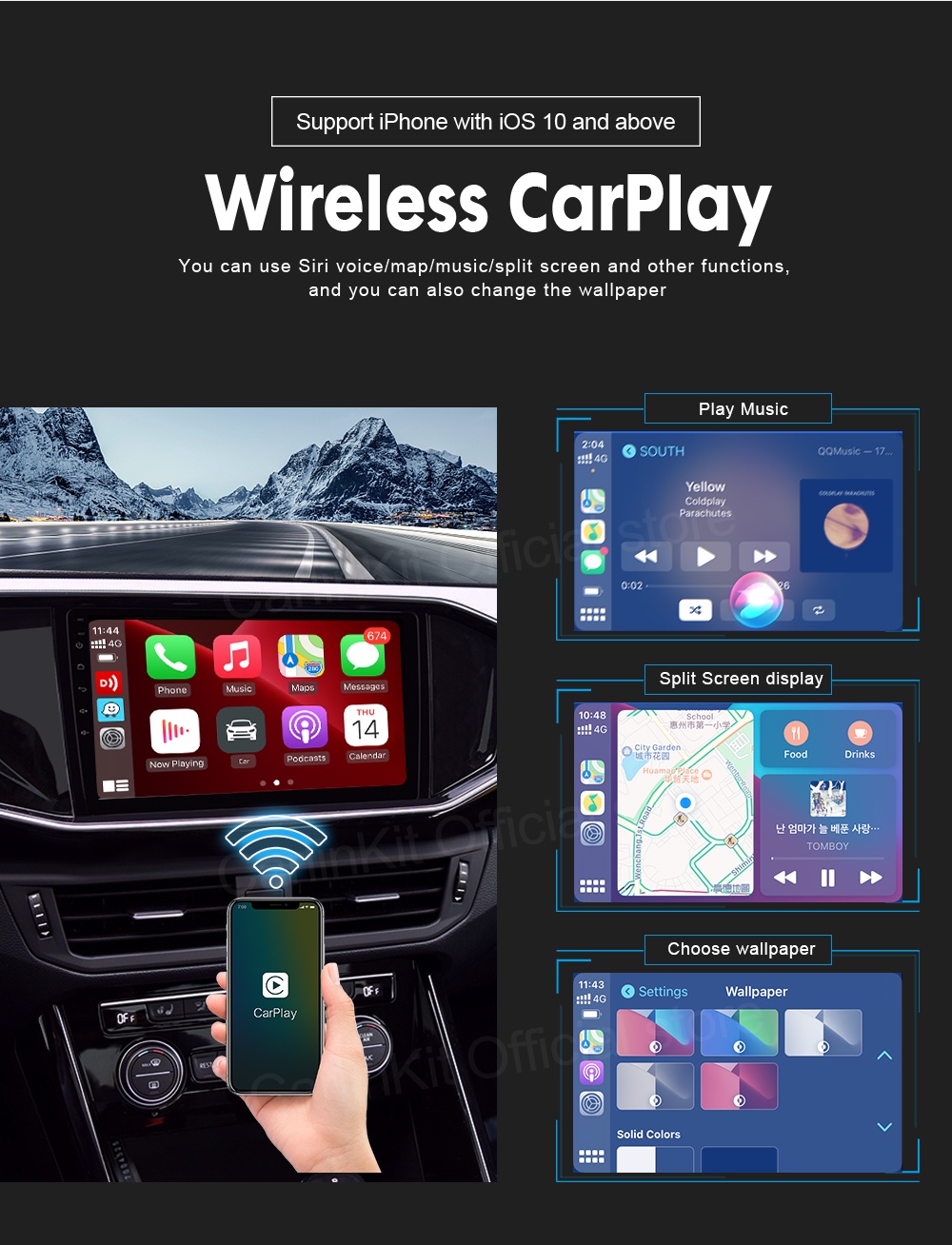 Carlinkit Wireless CarPlay Android Auto for Aftermarket Modified ...