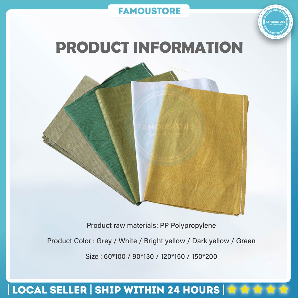 1PC Large PP Woven Guni Bag Sand Courier Storage Plastic Gunny Sack ...