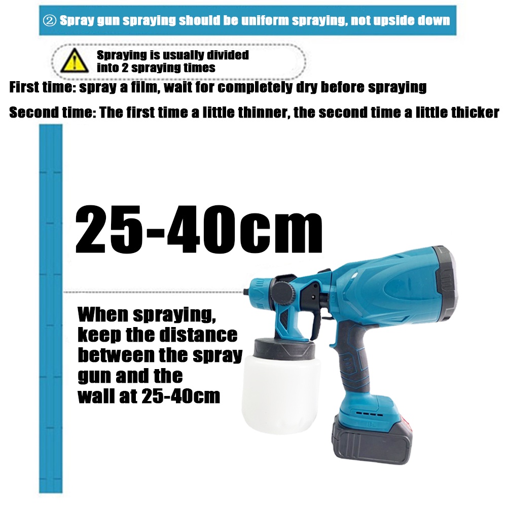 Cordless Electric Paint Spray Gun 650W High Power Paint Sprayer Painting machines repaint wood ...