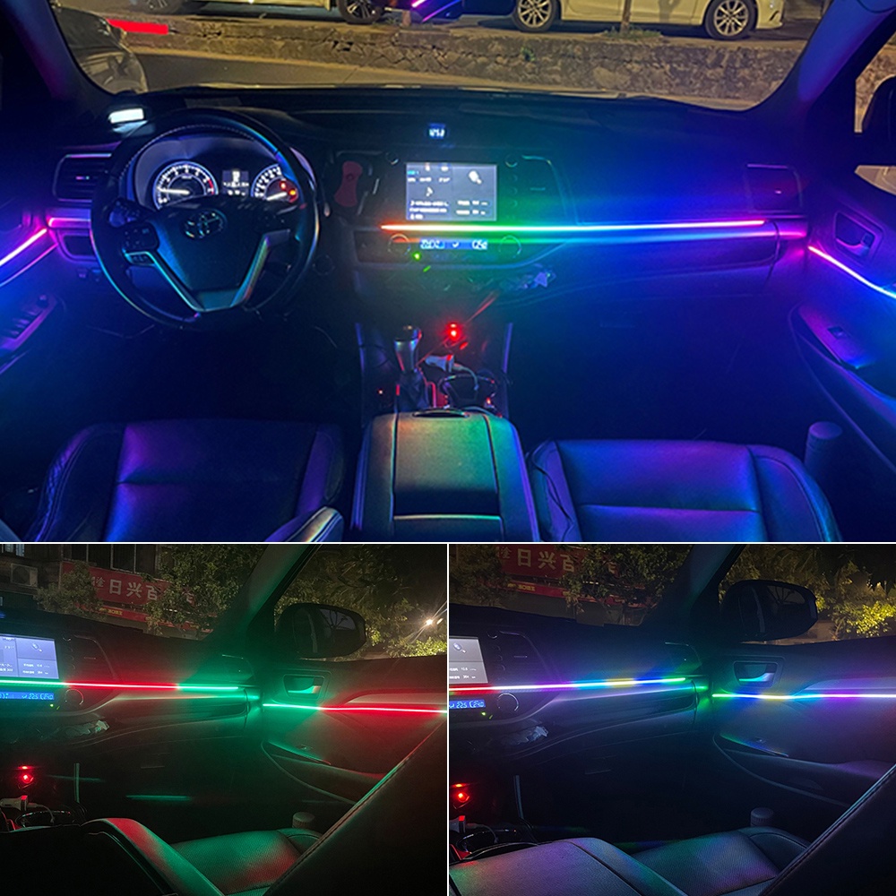 22 in 1 RGB Symphony Car Ambient Light Interior LED Acrylic Guide Fiber ...