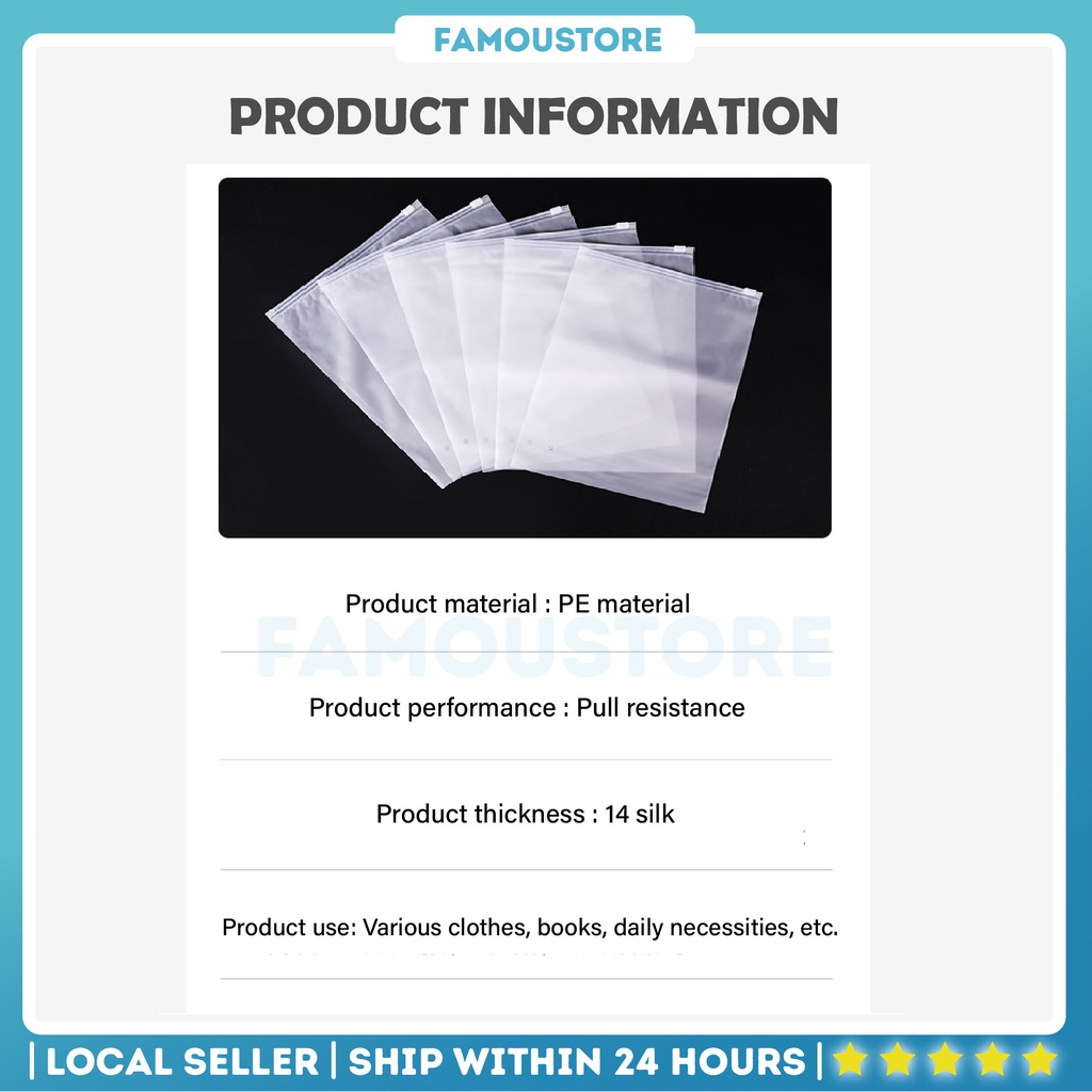 Matte Zip Lock Bag Extra Thick Transparent Zipper Plastic Travel ...