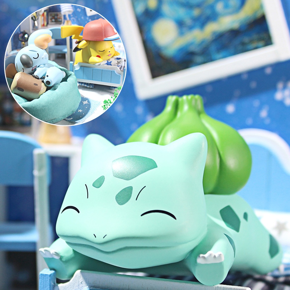 Pokemon Toy Ornament Display Figure Sleeping Pikachu Squirtle ...