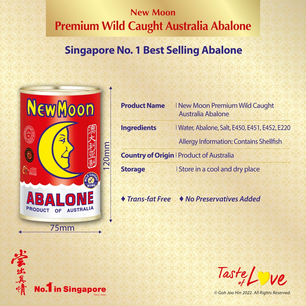 [Bundle of 6] New Moon Abalone 425G [ 2028 EXPIRY ] | Shopee Malaysia