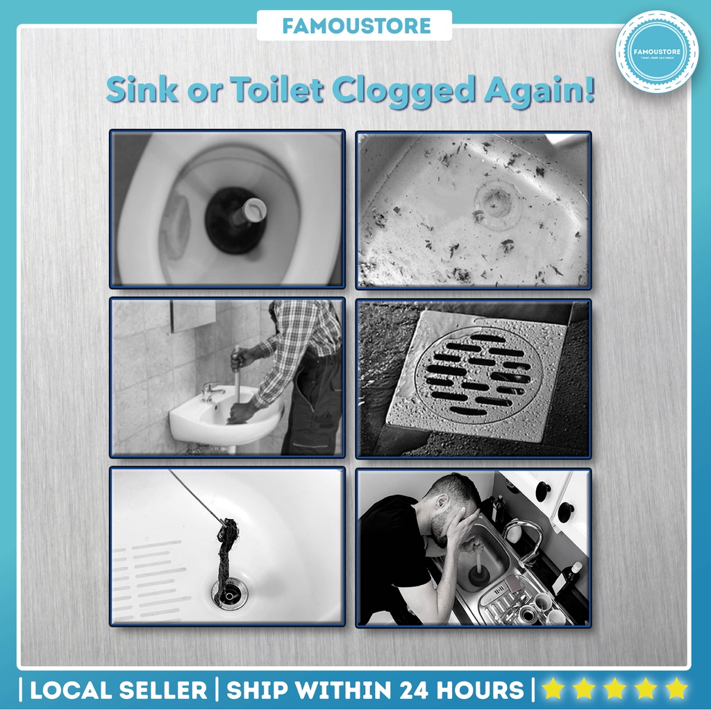 Sink and Drain Clog Remover Clogged Drain Remover Drain DeClogger Asid ...
