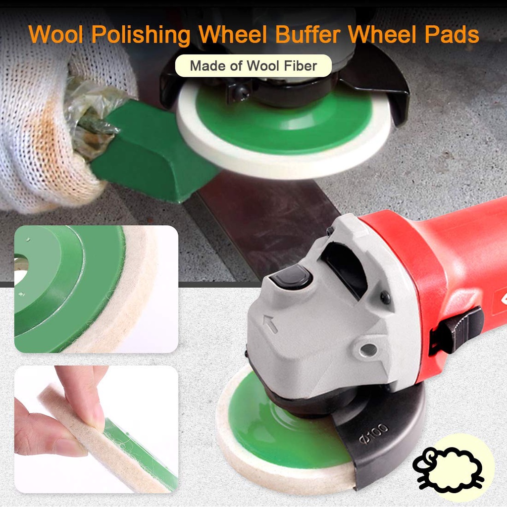 [Mata Gosok Polish 3.5"/4"] Wool Felt Polishing Disc Wheel for Angle ...