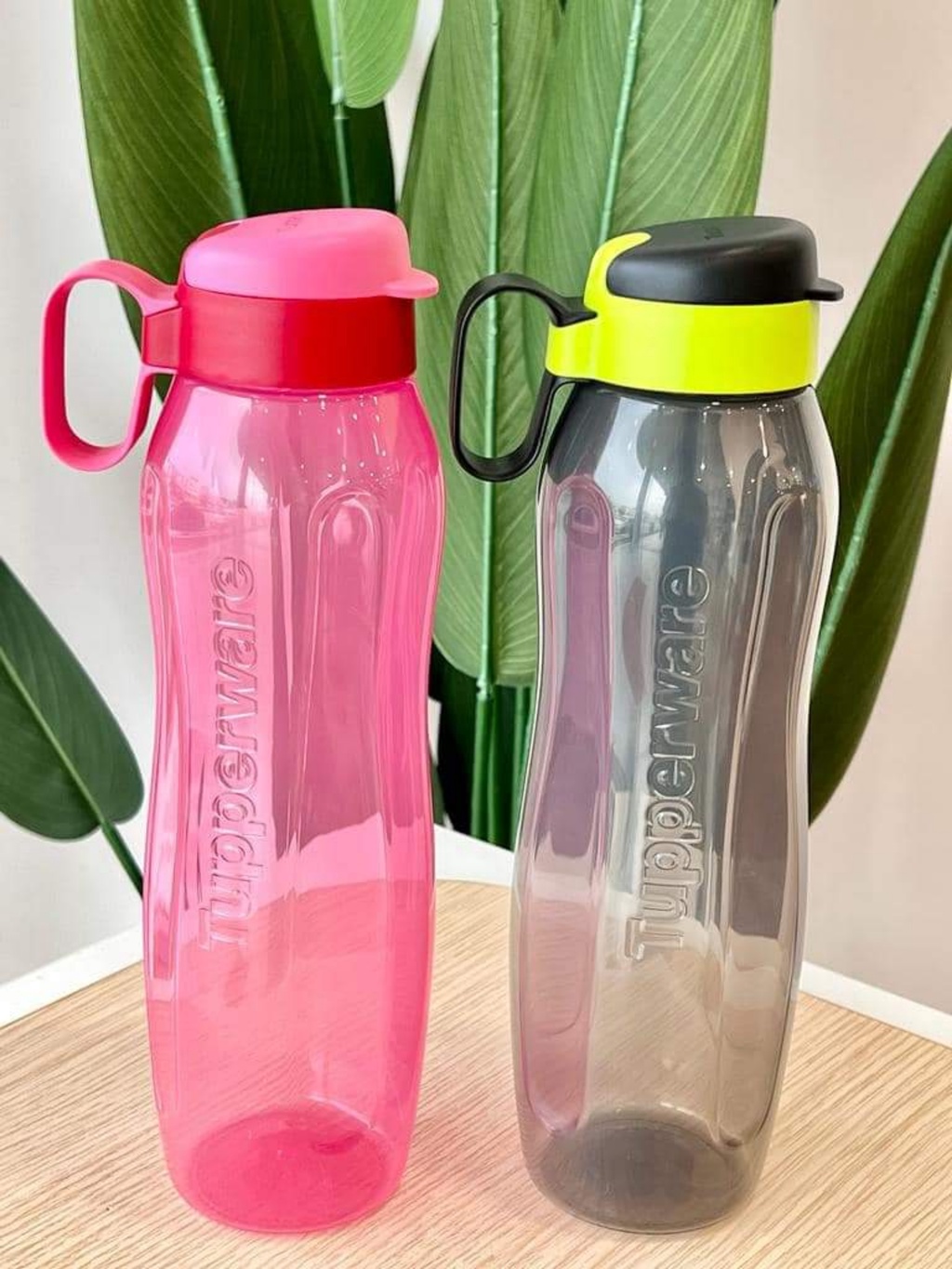 Tupperware Slim Eco Bottle Straw 1L + Strap/ H2GO tumbler 750ml (botol ...