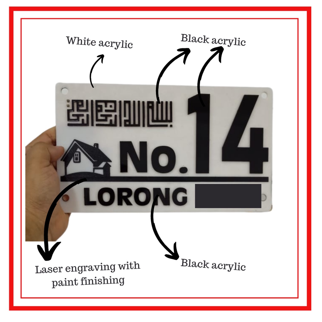 Home Signage Acrylic Tanda Pagar Tembok Rumah | Shopee Malaysia