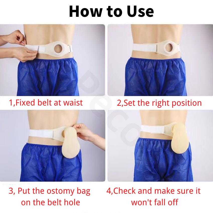 Pecoo Ostomy Belt+2Pcs Ostomy Bag Reusable Colostomy Bag Can Washable ...
