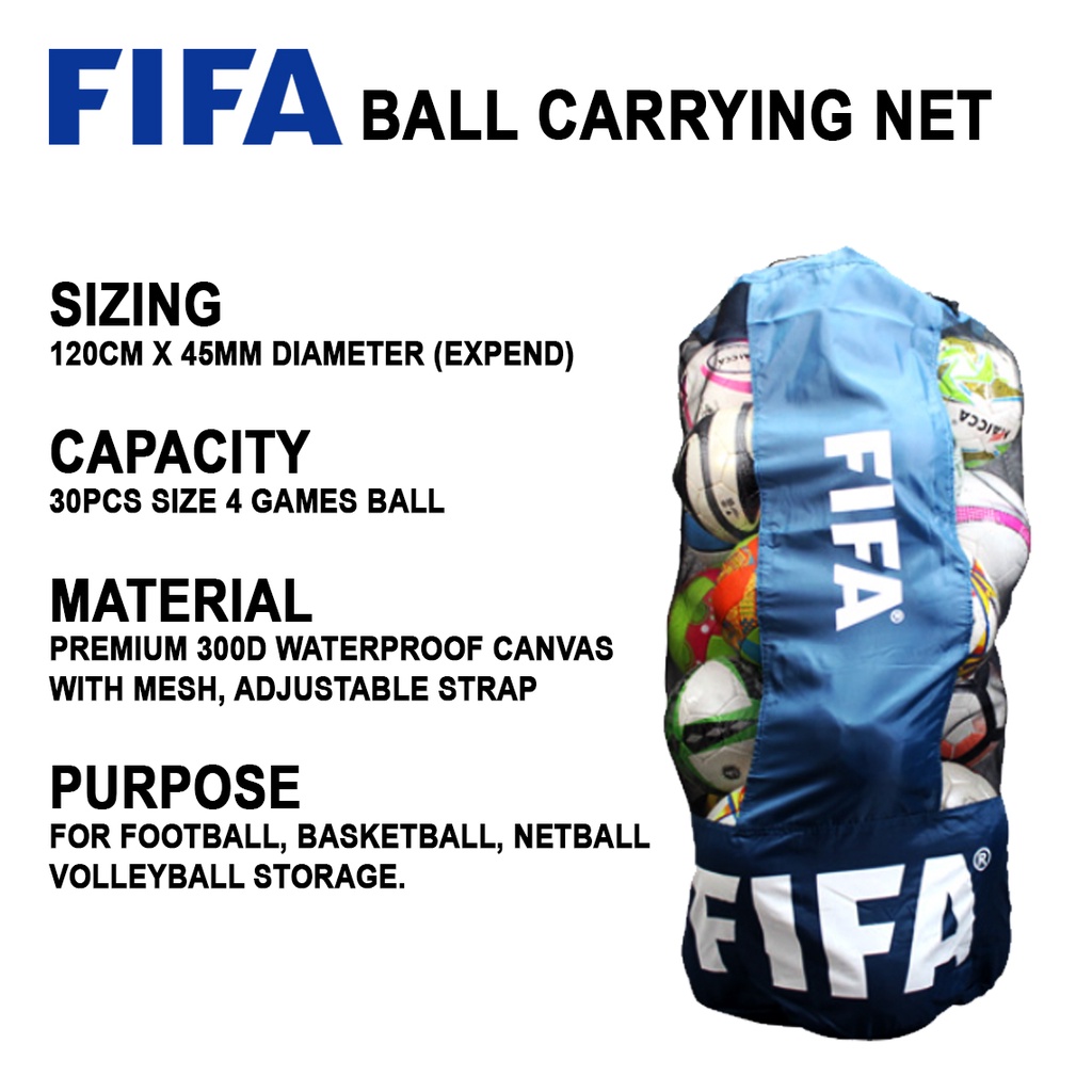 FIFA Ball Large Carrying Net Backpack for Football Basketball ...