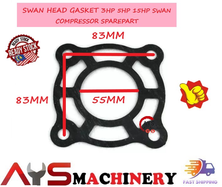 SWAN HEAD GASKET 3HP 5HP 15HP SWAN COMPRESSOR SPAREPART | Shopee Malaysia