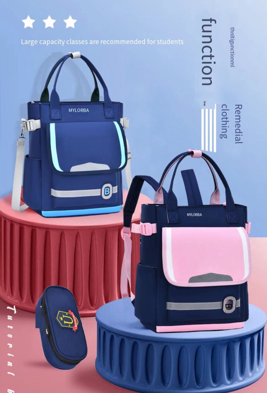 Primary School Students Backpacks Tutorial Bags Tote Carrying Book Use ...