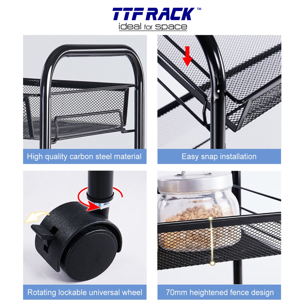 TTF Rack™️ (East Malaysia) MTR/ Trolley Rack with Wheel Storage Rack ...