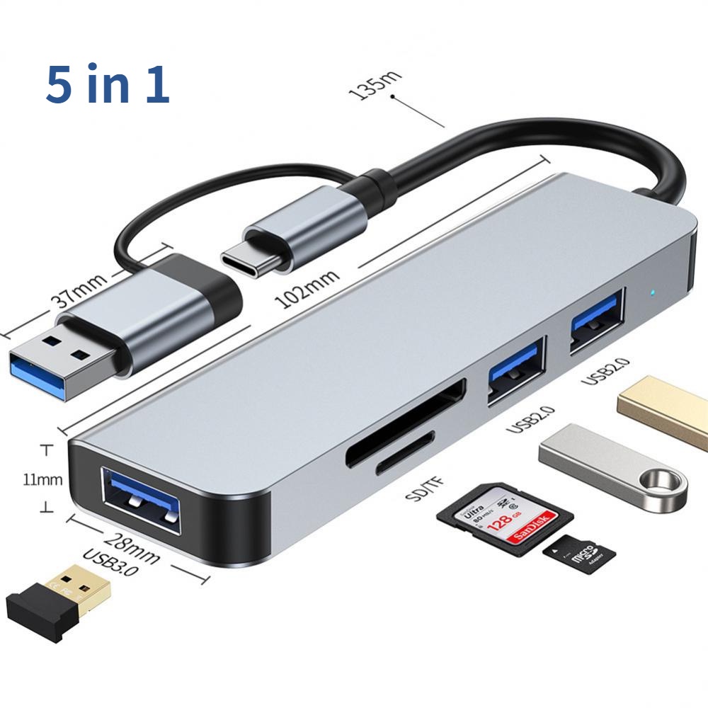 Multiport USB Hub 3.0 Multi USB Port 3.0 2.0 USB Splitter 4 SD PD TF ...