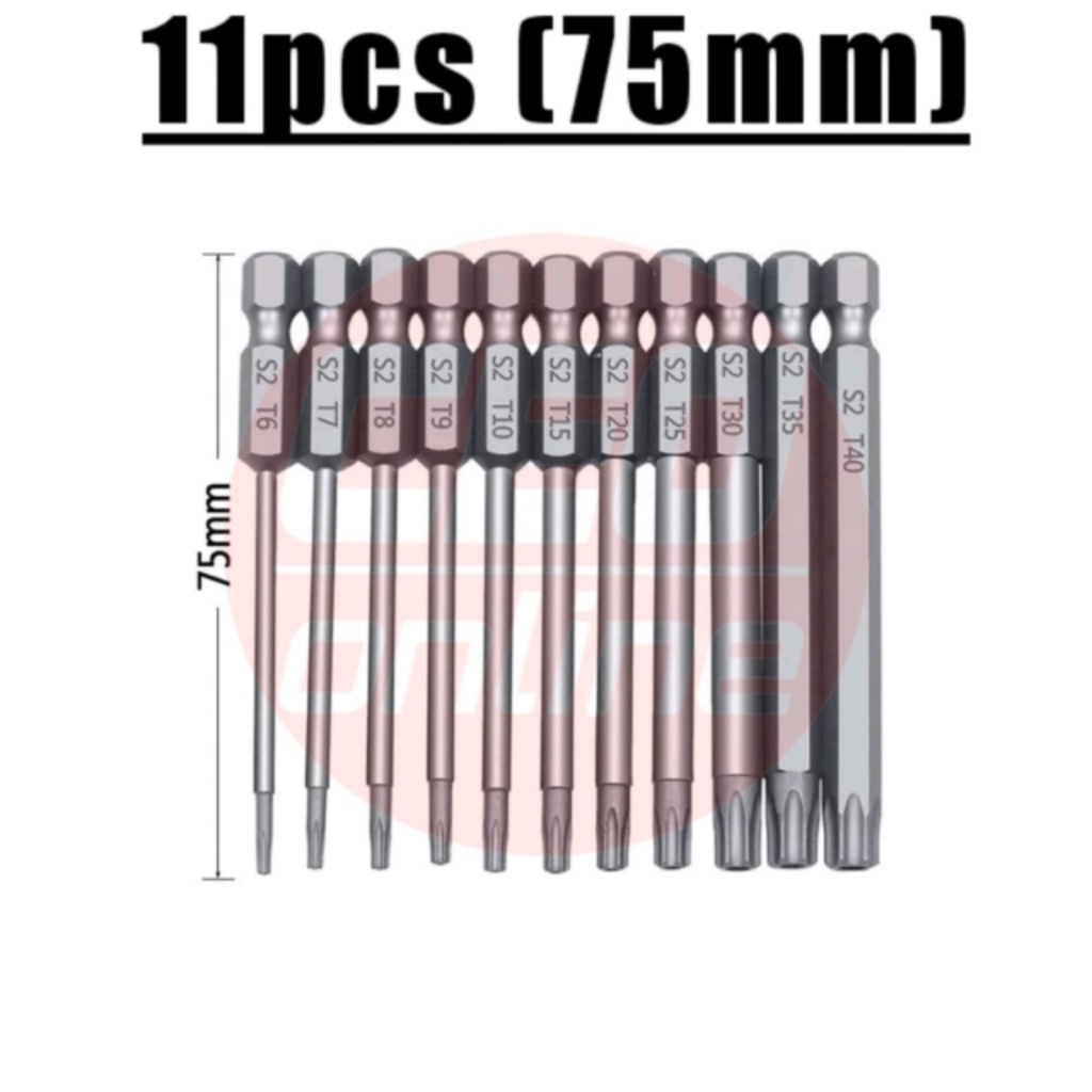CEO 🇲🇾 1/4" Hex S2 Alloy Steel Torx Screwdriver Bits Tool Set Torx ...