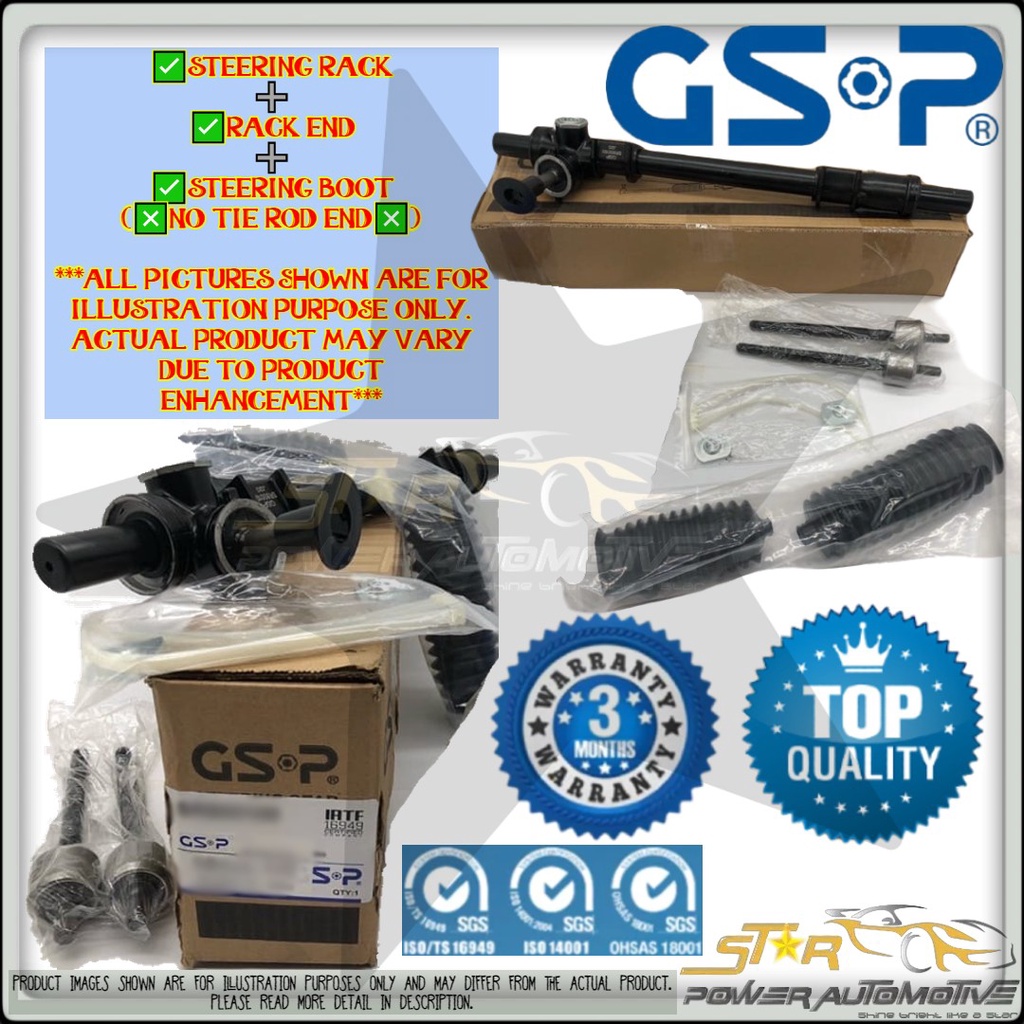 GSP Perodua Axia Power Steering Gear Rack Assy Set ( SR700586A ...
