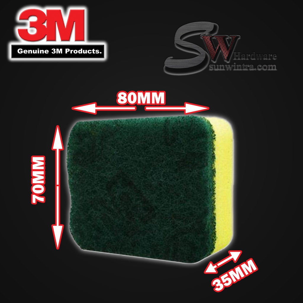 [100% Original] 3M Heavy Duty Scouring Sponge 4Pcs/ Pack | Shopee Malaysia
