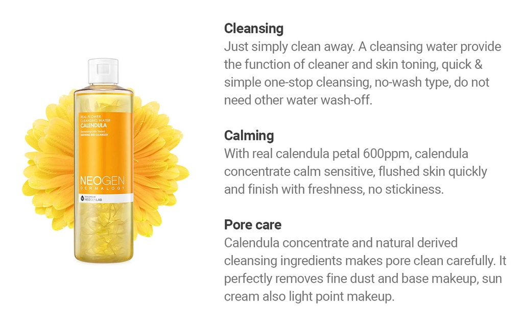 [NEOGEN DERMALOGY] Real Flower Cleansing Water Calendula (300ml ...