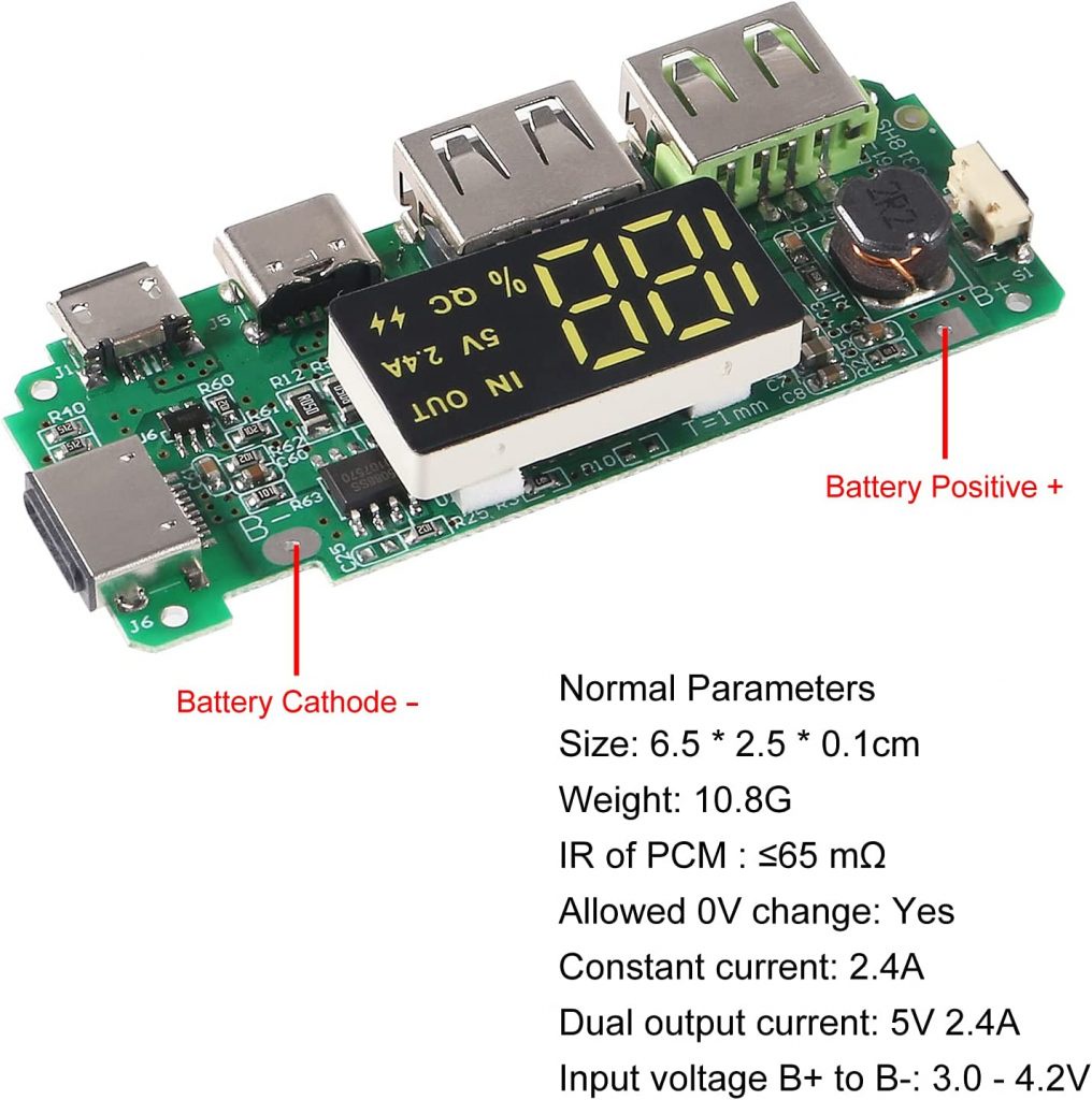(+1Month Warranty) Dual USB Charging Module 5V 2.4A Micro/Type-C USB ...