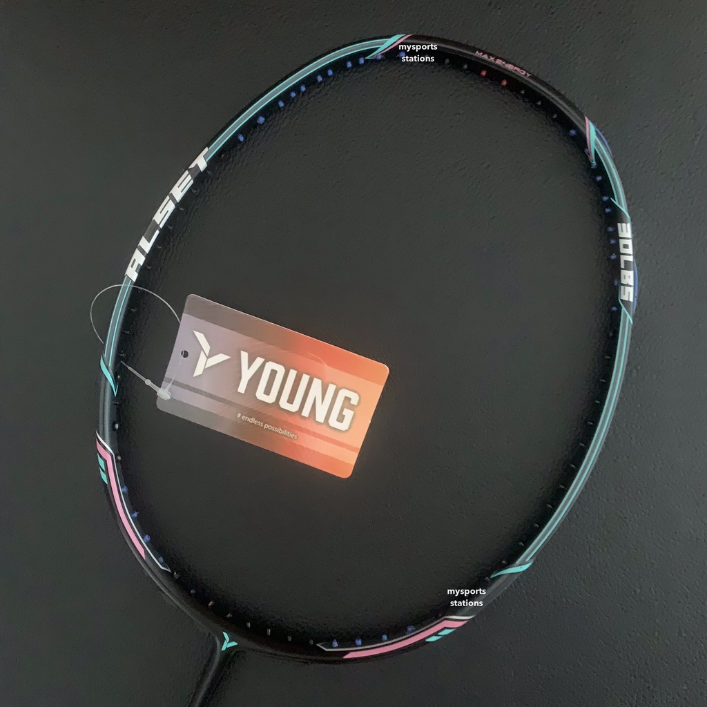 YOUNG Alset 30 Black Cyan (Control & Speed) Badminton Racket (100% ...
