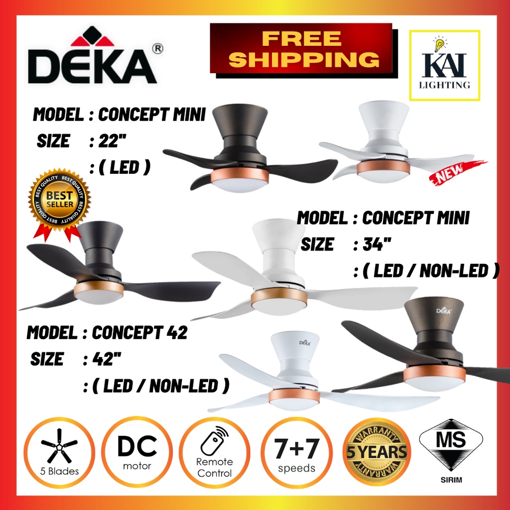 Deka Concept Mini 22'', Mini 34” & Concept 42'' DC motor 7 Speed ...