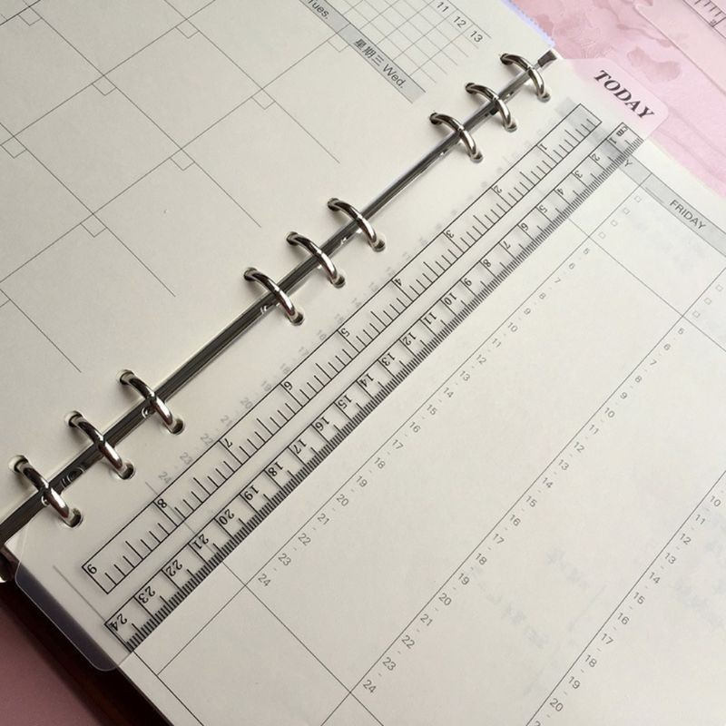 A5 A6 PVC Planner Agenda Ruler 6 Holes Loose Leaf Spiral Notebook Ruler ...