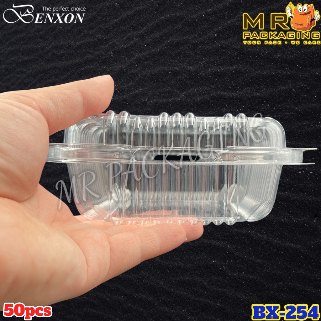 Benxon BX-254 Fruit Tray with Lock [ 50pcs± ] Disposable Clear Food OPS ...