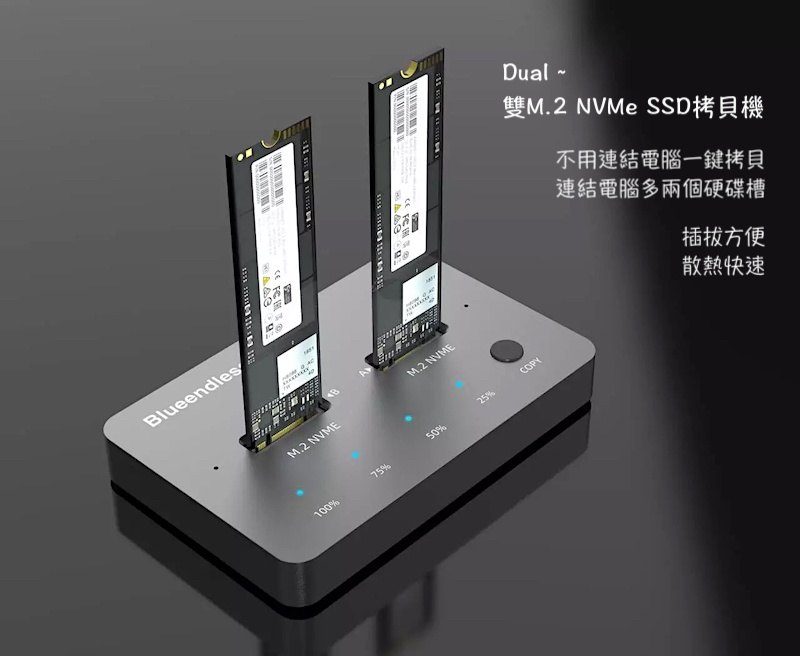Dual Slot Protocol M.2 SSD Hard Drive Copy Machine, M.2 SATA/NVMe ...