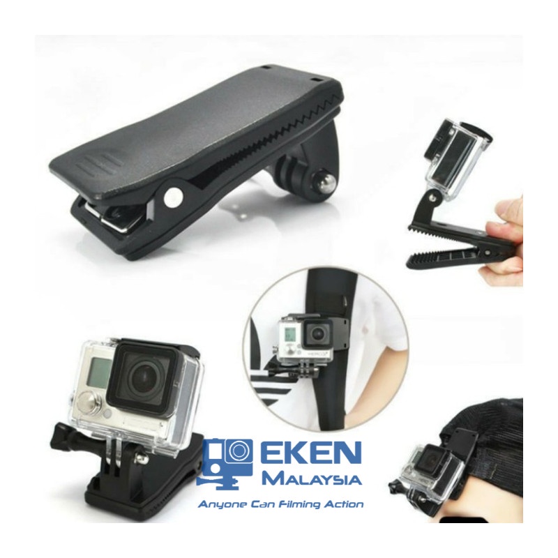 GOPRO & Action Camera 360 Degree Bag Clip Mount + Thumb Screw | GoPro ...