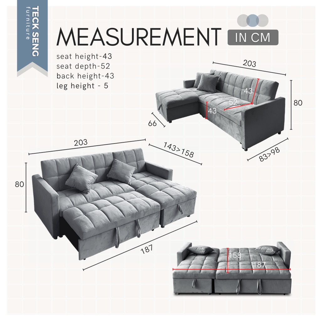 [NEW LAUNCH - Free 2 Pillow] 3 Seater Sofa Set L Shape Sofa ...
