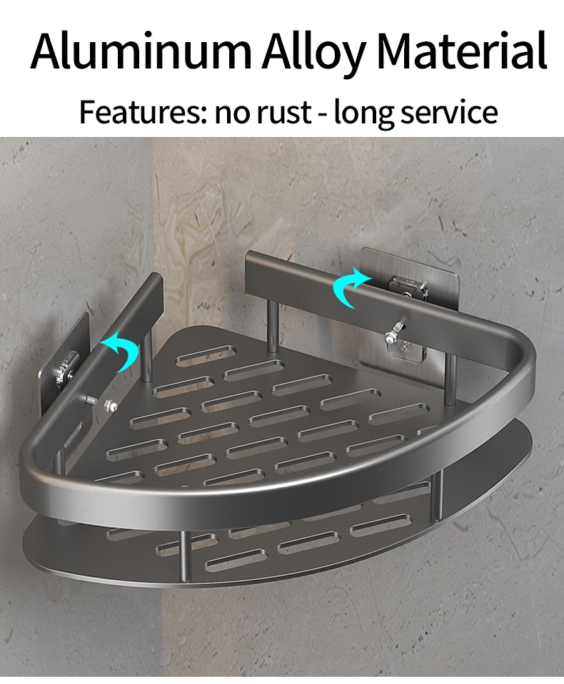 YUN JIE YA Punch Free bathroom Rack toilet Corner Shelf washroom Wall ...