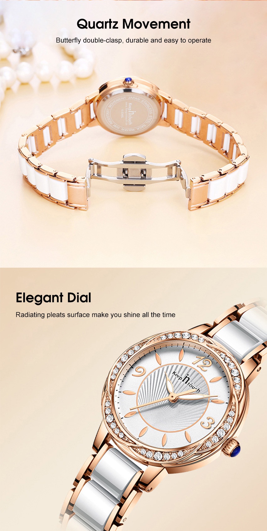 LouisWill Ladies Fashion Watch Retro Quartz Watch 30M Waterproof Watch ...