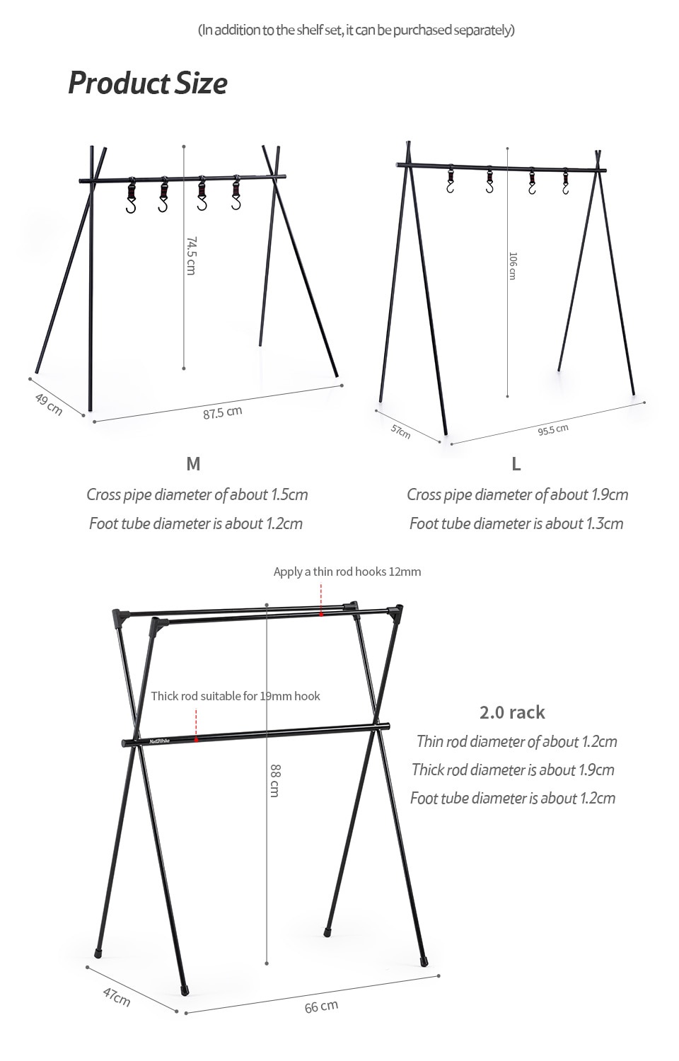 Naturehike Camping Hanging Rack Aluminum Alloy Triangle Shelf Hanger ...