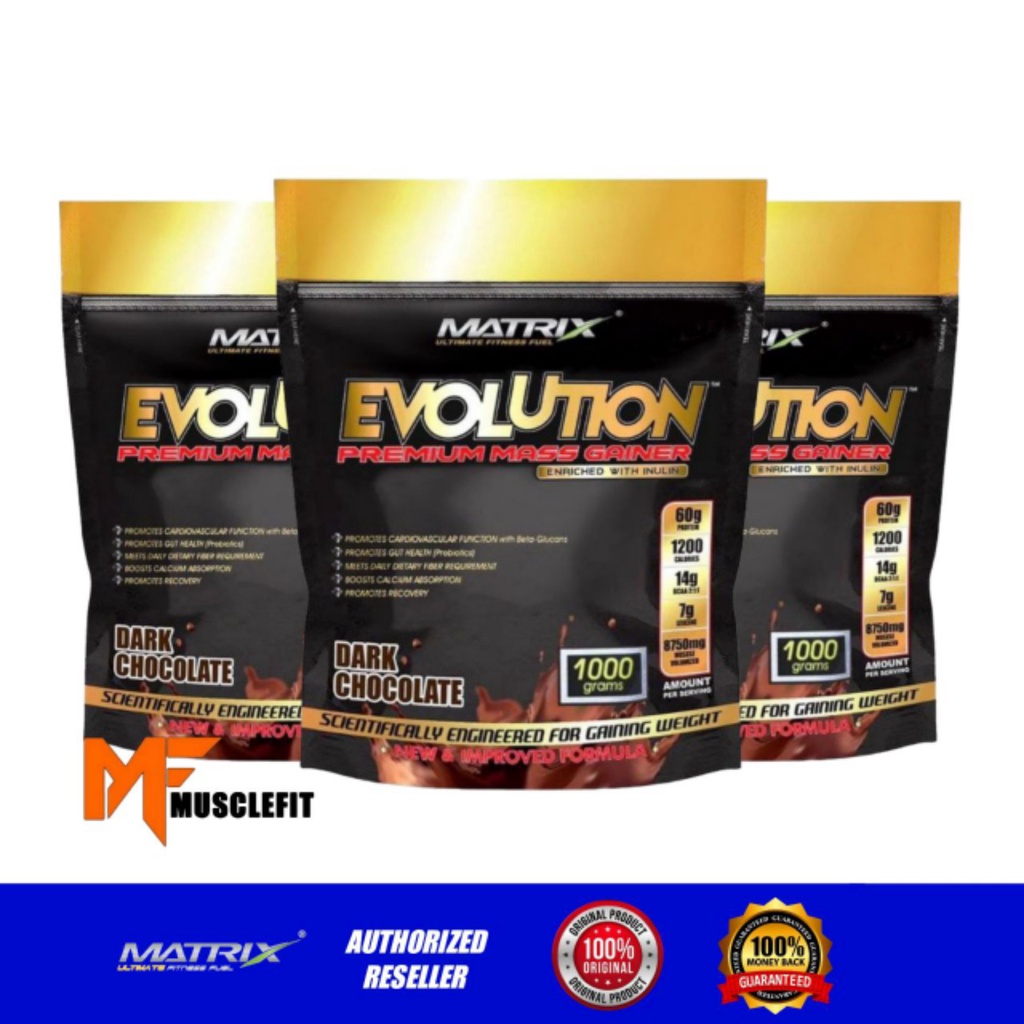 Matrix Evolution Premium Mass Gainer 1 kg & 2 kg | Shopee Malaysia