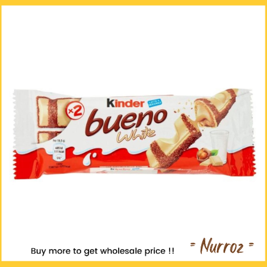 Kinder Beuno Chocolate (Choco and White) 43g 2bar | Coklat kinder bueno ...