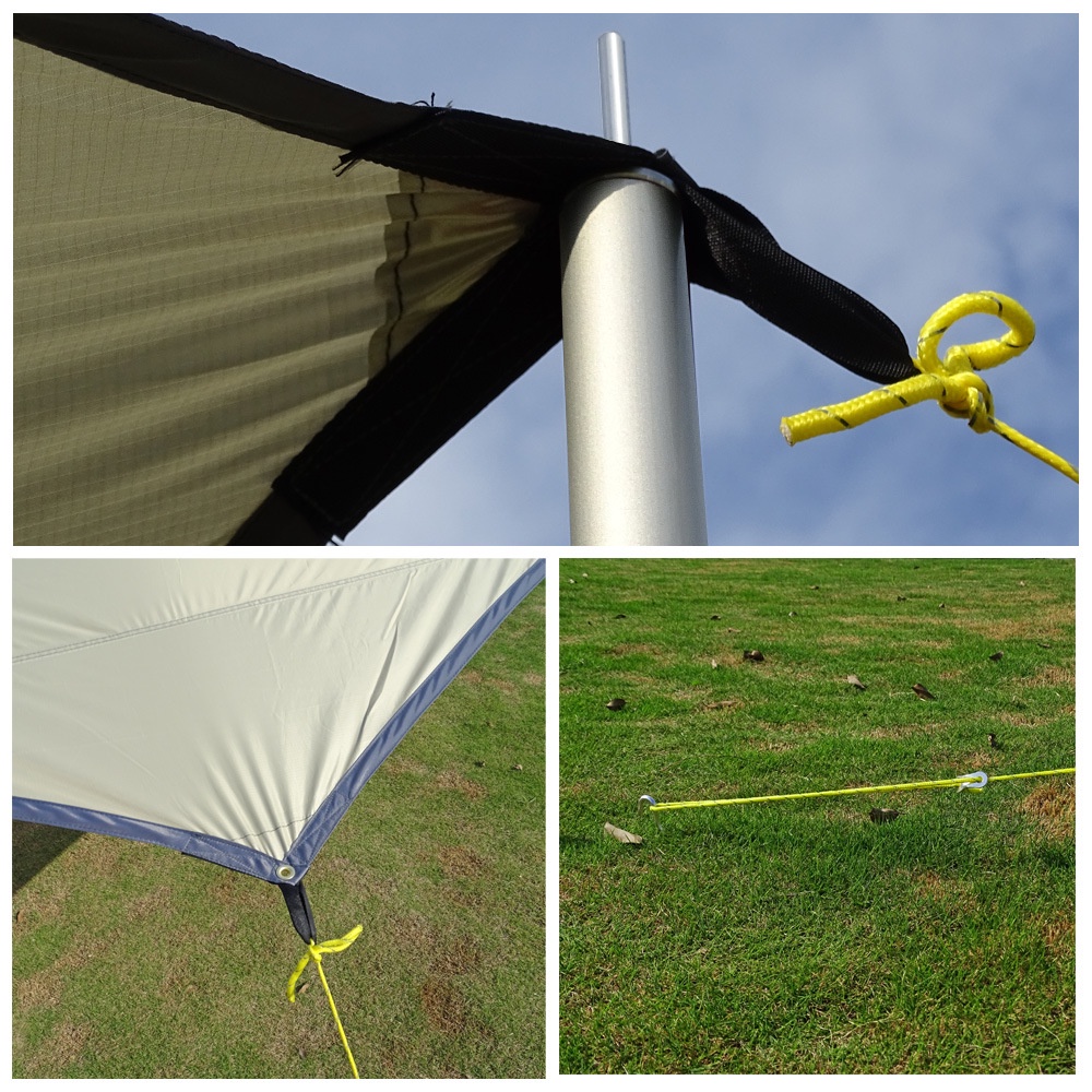 510*510cm Flysheet Camping Waterproof PU5000mm Tarp Tent Shelter Canopy ...