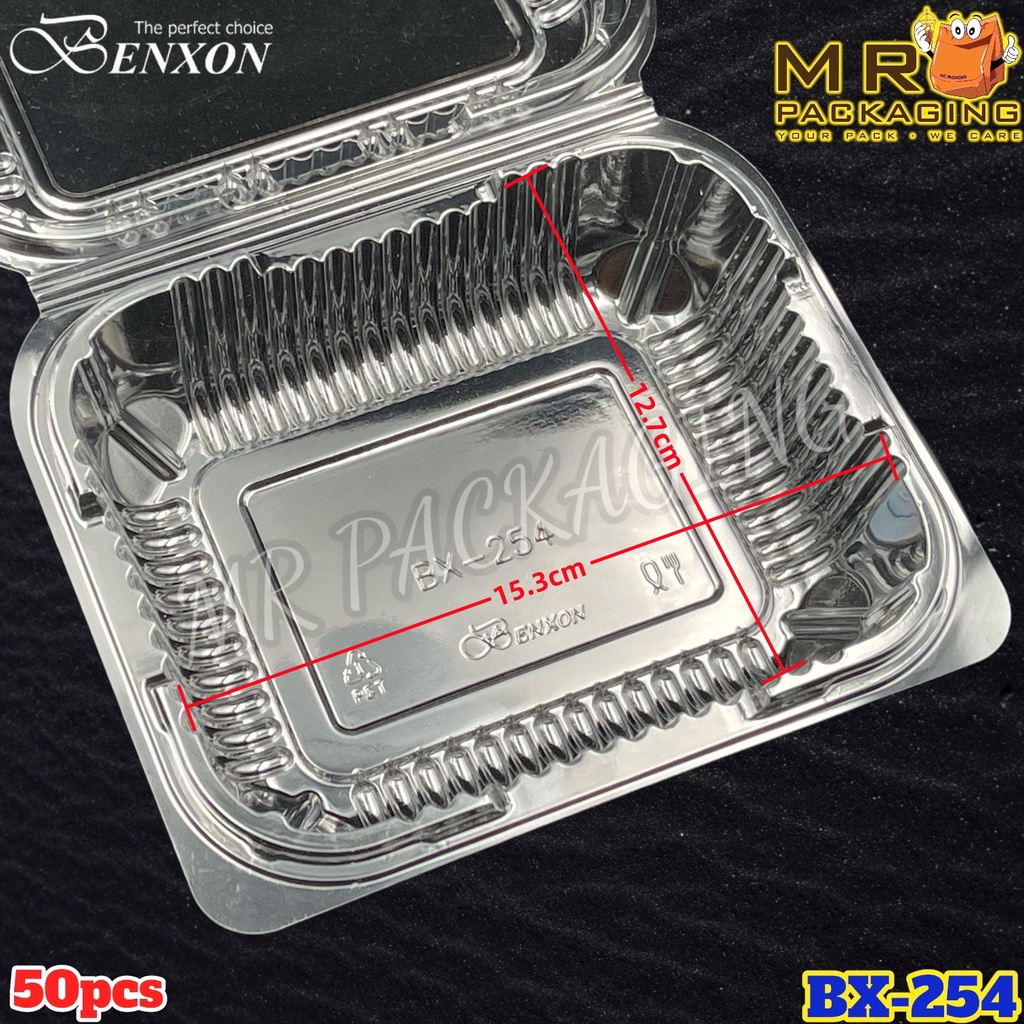 Benxon BX-254 Fruit Tray with Lock [ 50pcs± ] Disposable Clear Food OPS ...