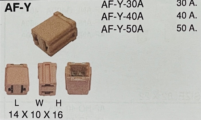AF-Y ORIGINAL YAZAKI JAPAN MAIN FUSE (20A,30A,40A,50A,60A)FOR USE OB ...