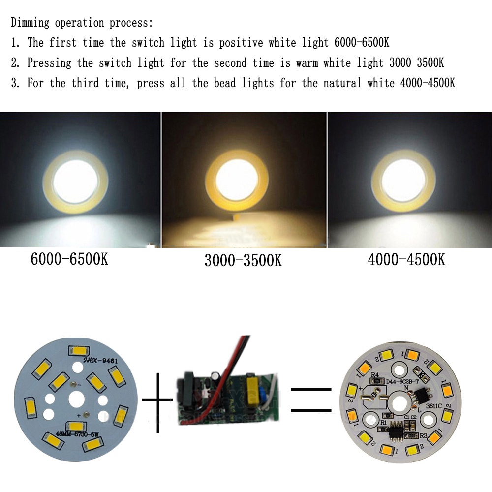 1pcs Two-color Driverless AC220V-240v Led Pcb with Integrated IC Light ...
