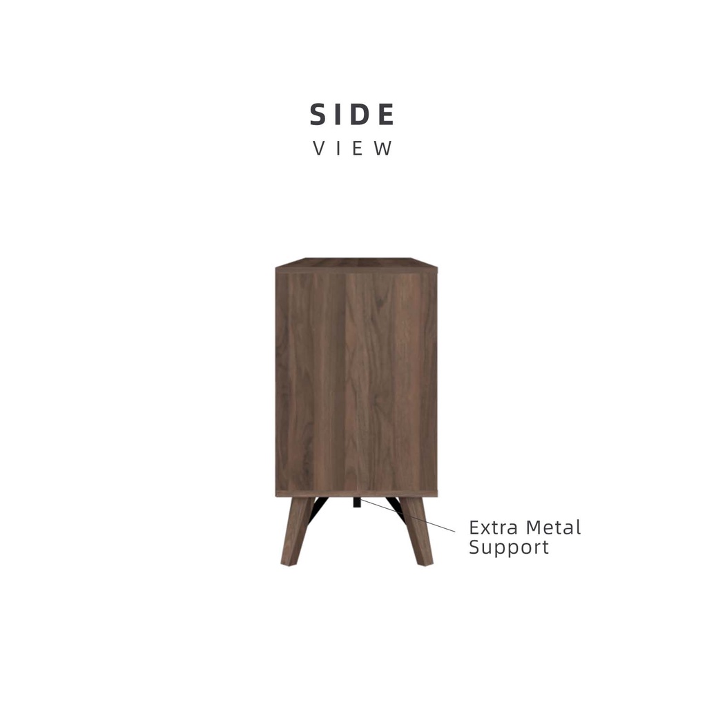 KitchenZ Kinsley Series Wooden Leg Living Room TV Cabinet Display Cabinet Chest Drawer Side ...