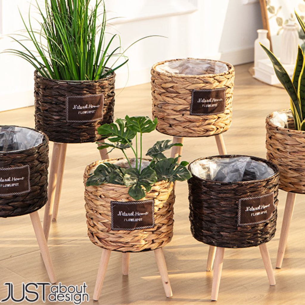 🔥 Pasu Rotan Berkaki Pasu Bunga Berkaki Rattan Basket Hiasan Seaweed ...