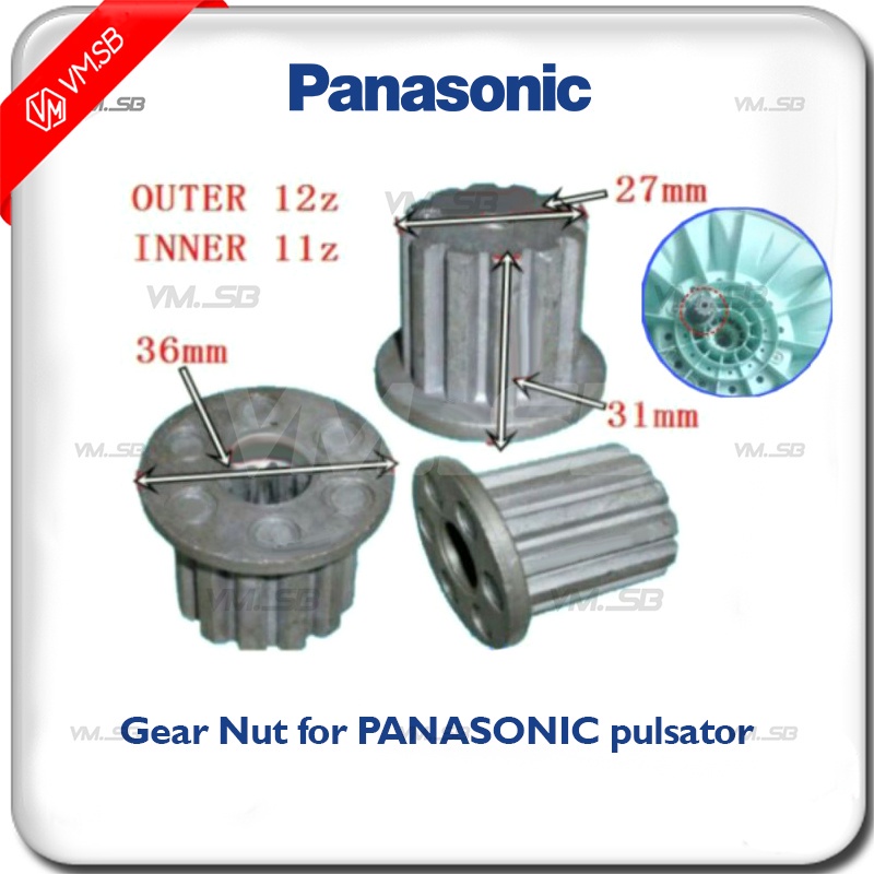 Panasonic LG Pulsator Metal Shalf Gear Pulsator Nut screw | Shopee Malaysia