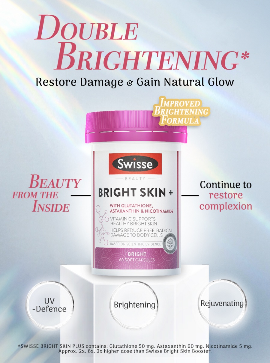 Swisse Beauty Bright Skin Plus 60 Soft Capsules with Glutathione ...