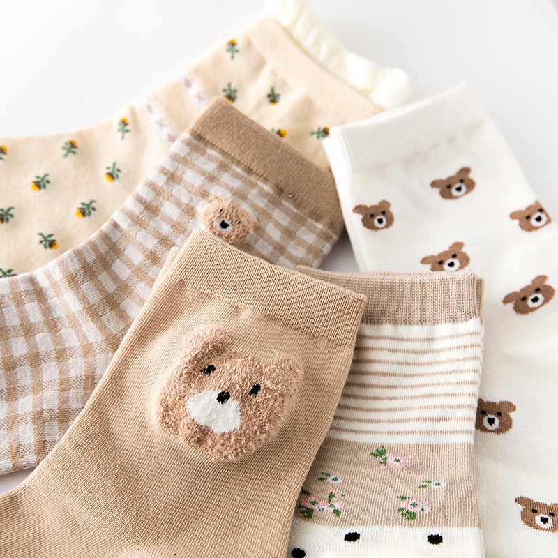 Mrs.socks Brown Bear Cute Sock Long Socks Women Stokin Panjang Wanita ...