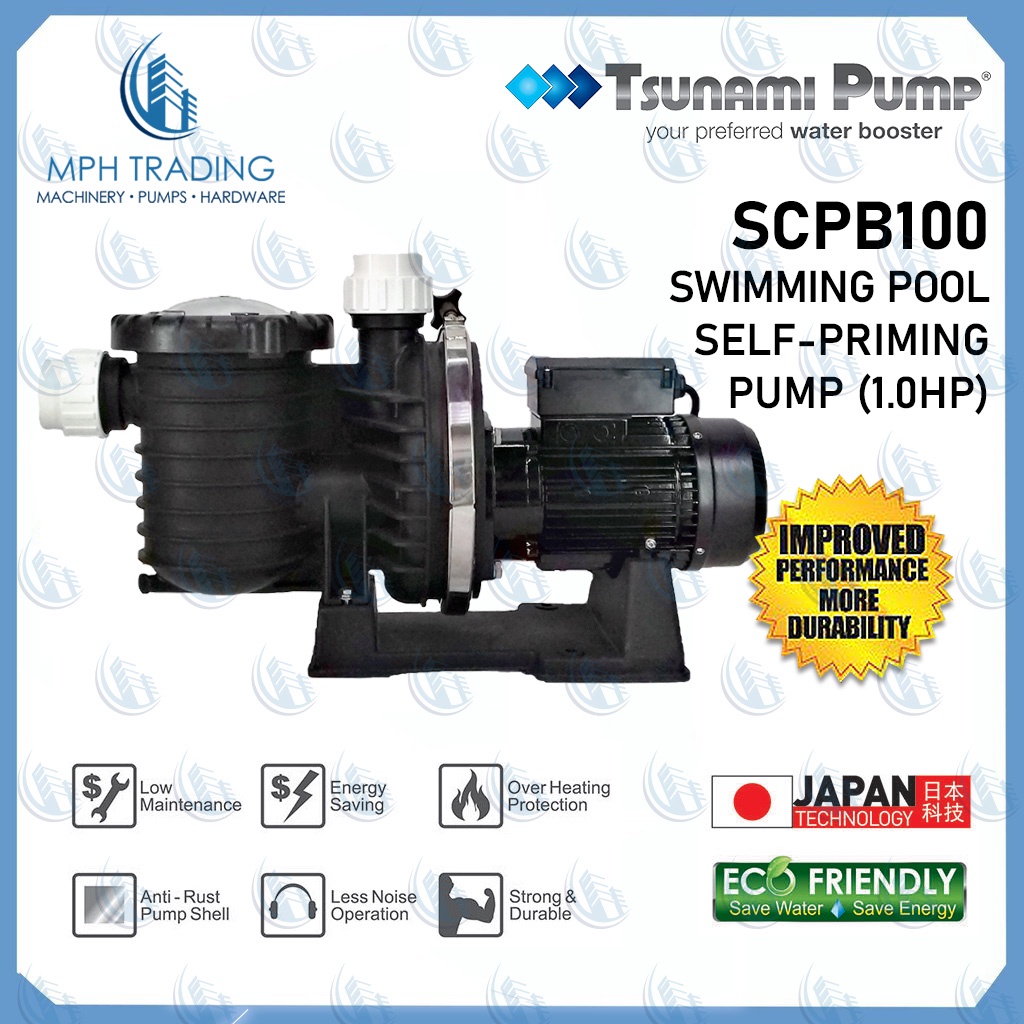Tsunami SCPB100 SCPB200 SCPB300 Swimming Pool Self-Priming Water Pump 1 ...