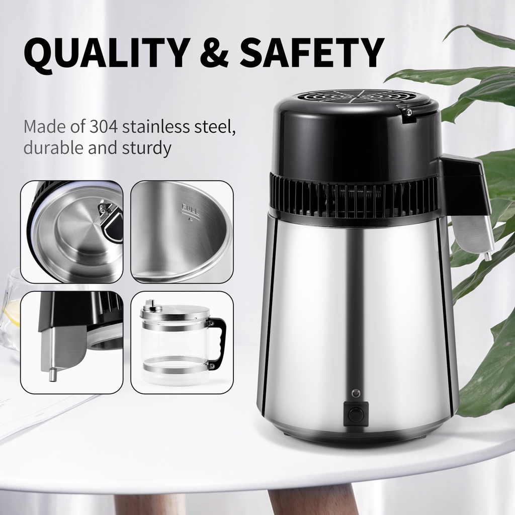 Water Distiller for Home 1 Gal, Distilled Pure Water Maker Machine ...