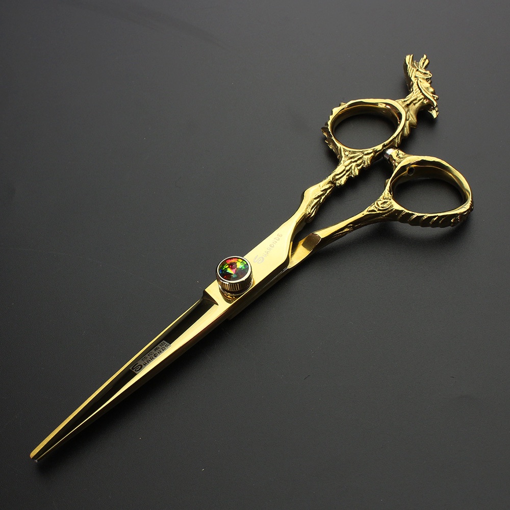 Professional Salon Haircut Scissors Flat Cut Teeth 20cm Gold With ...