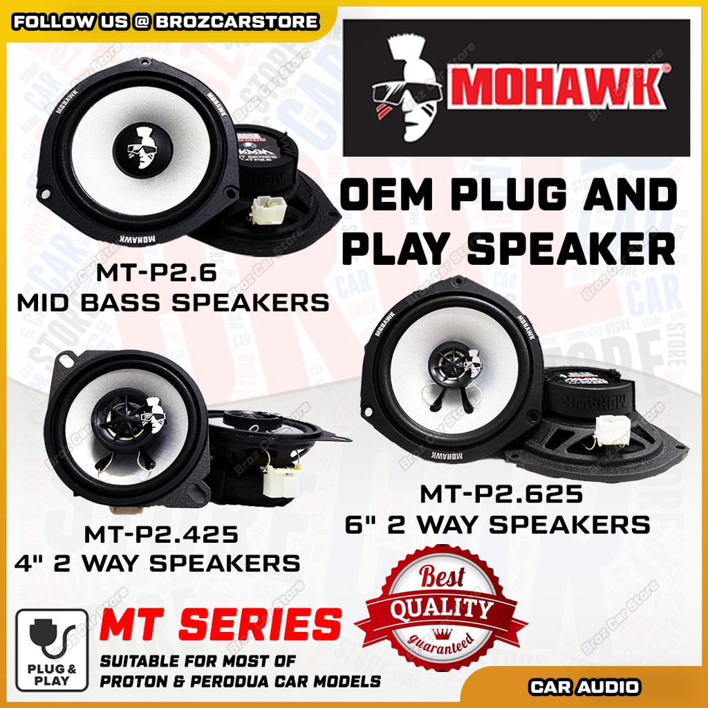 [Installation Provided] Original Mohawk MT Series Plug & Play Speaker Kereta Speaker 4 6 inch 2 ...